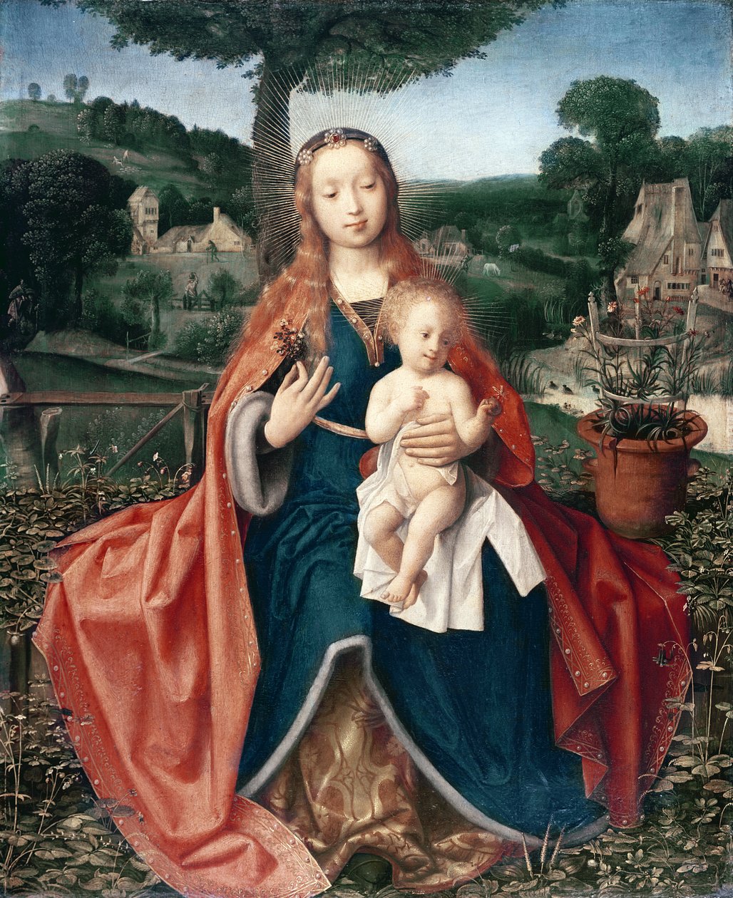 The Virgin and Child in a Landscape by Jan Provoost